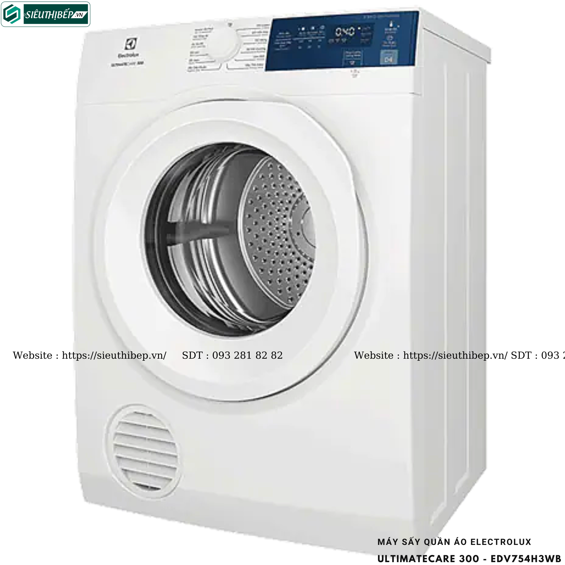 Máy sấy quần áo Electrolux UltimateCare 300 - EDV754H3WB (7.5KG)