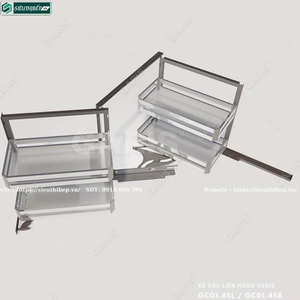 Kệ góc liên hoàn Garis GC01.45L / GC01.45R (Nan tạo hình dạng hộp)