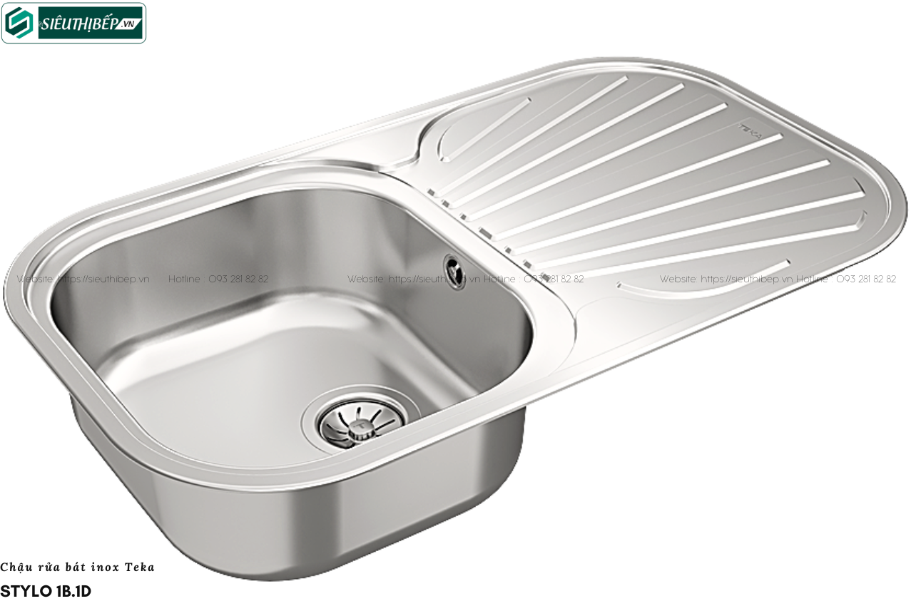 Chậu rửa bát inox Teka STYLO 1B.1D - Made in Spain