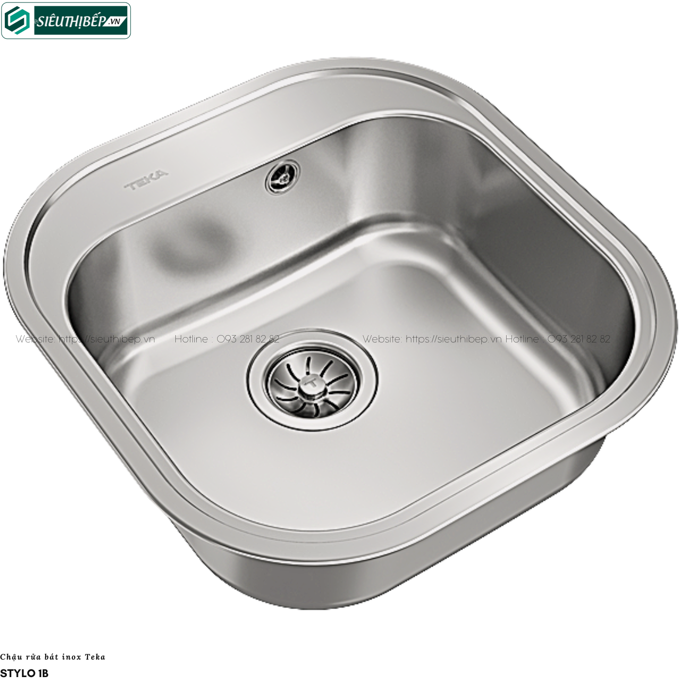 Chậu rửa bát inox 1 hộc rửa Teka STYLO 1B - Made in Spain