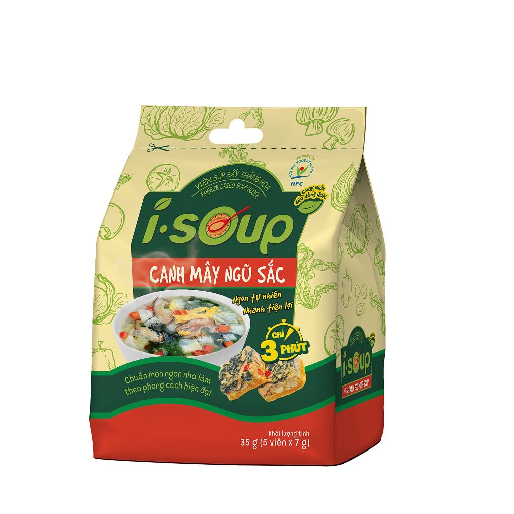 Viên Súp Sấy Thăng Hoa Canh Mây Ngũ Sắc Chay I-Soup 35g (túi 05 viên ...