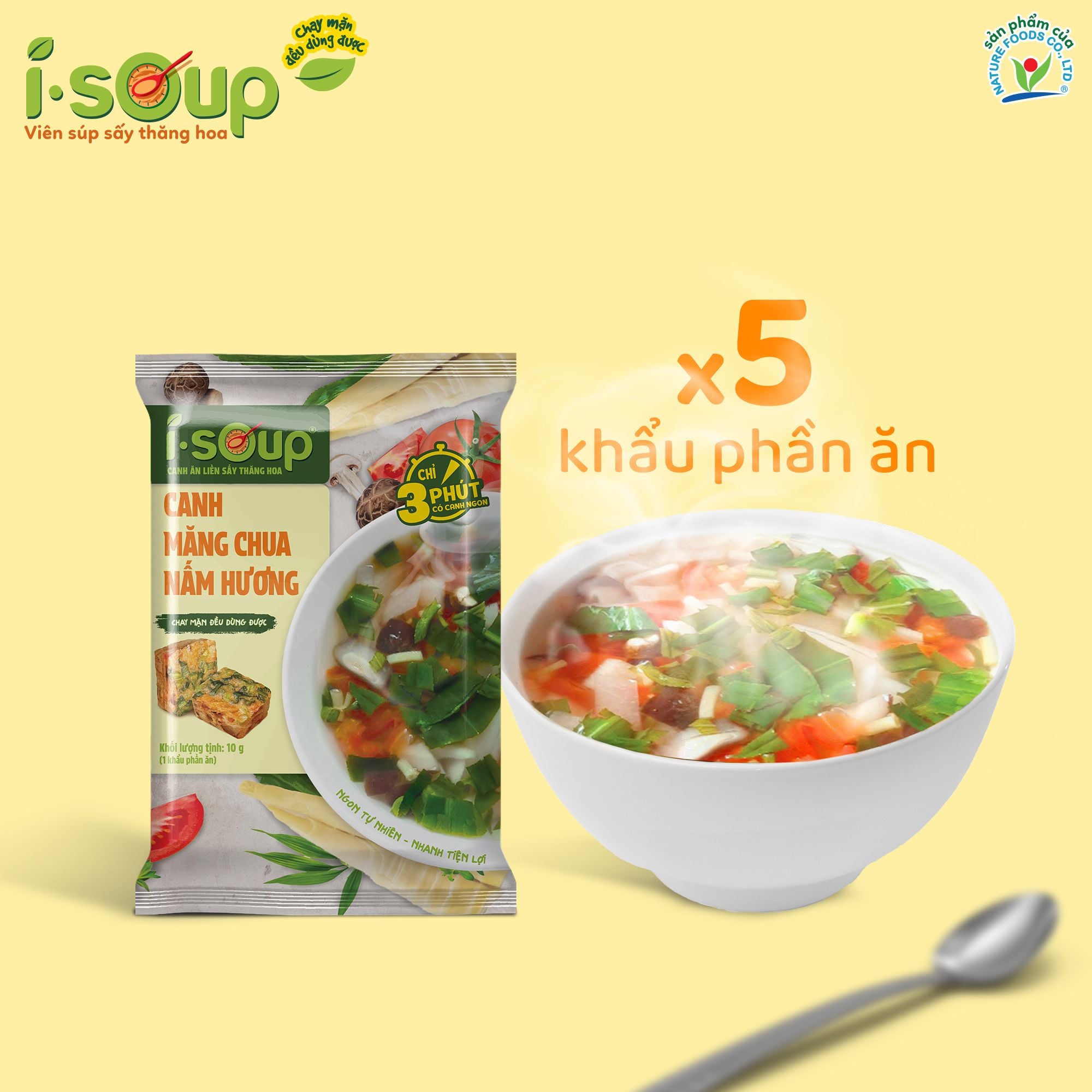 Canh Măng Chua Nấm Hương Ăn Liền ISOUP 50g 05 Viên – NATURE FOODS CO ...
