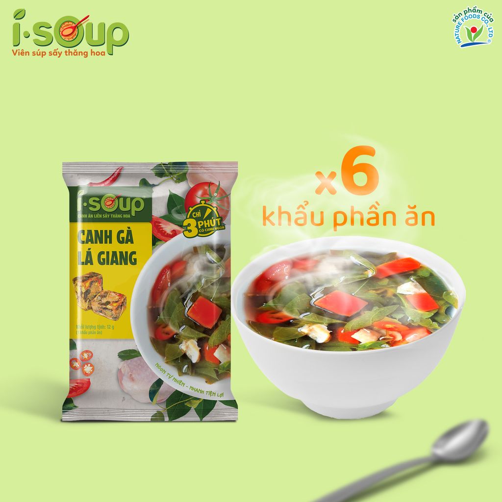 Canh Gà Lá Giang 72g 06 Viên - Viên Canh Ăn Liền Sấy Thăng Hoa Naturefoods