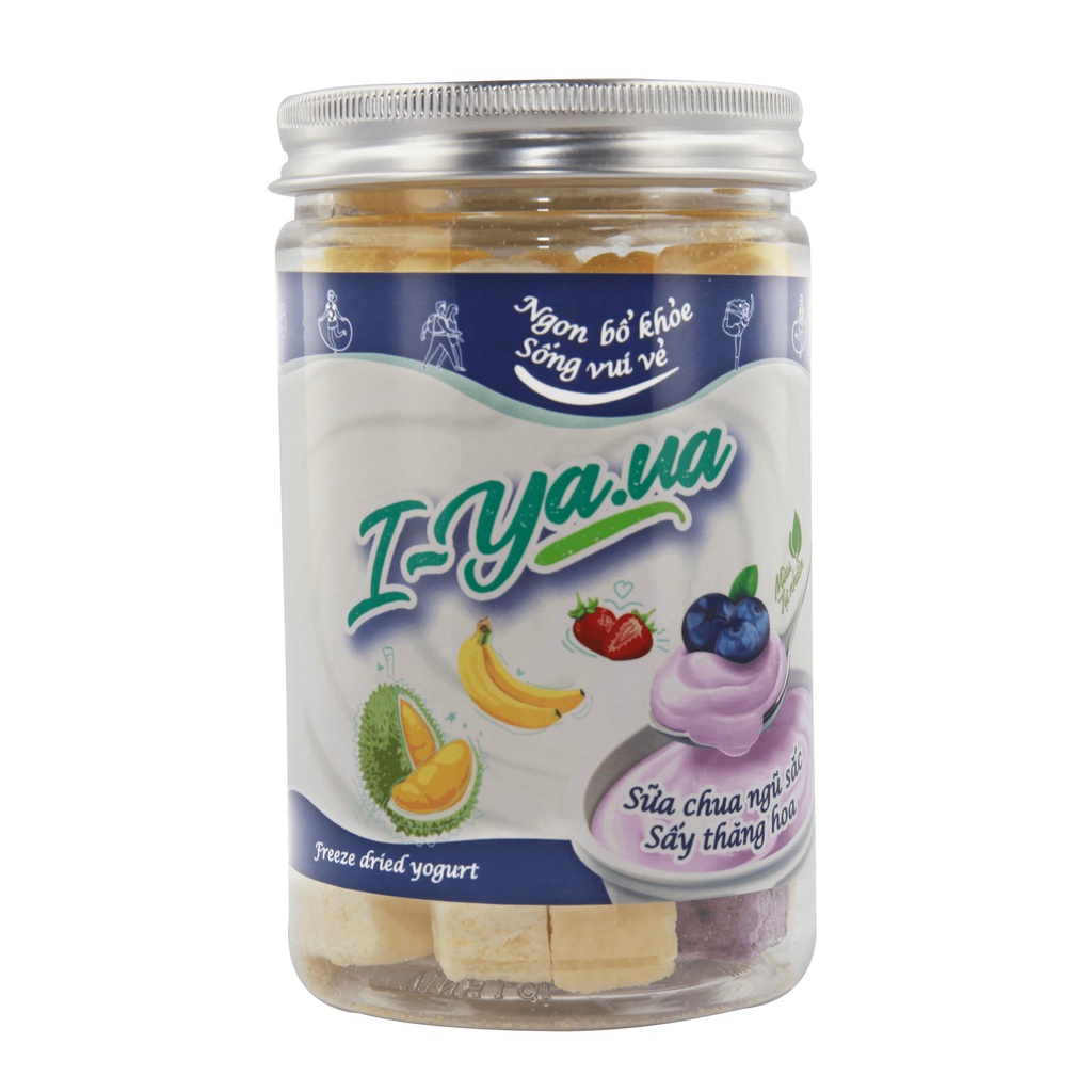 Sữa chua sấy ngũ sắc thăng hoa I.Yaua hũ 55g (việt quất, sầu riêng, ch ...