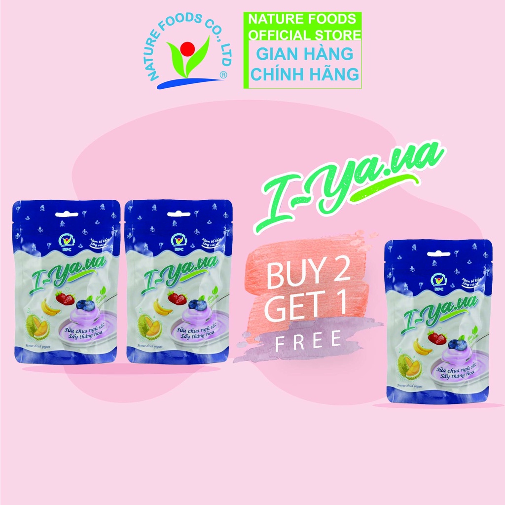 Sữa chua sấy ngũ sắc thăng hoa I.Yaua túi 25g (việt quất, sầu riêng, c ...