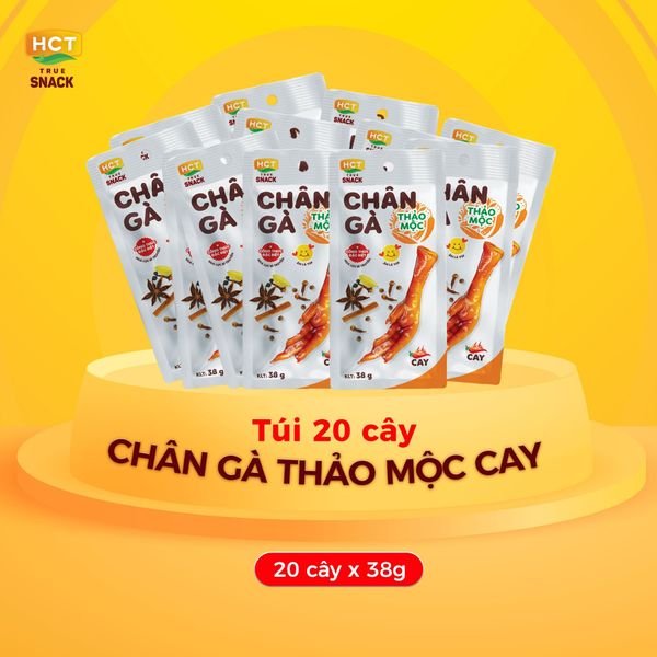 Túi 20 cây Chân gà thảo mộc cay ăn liền HCT True Meat– HCT FAMILY FOOD