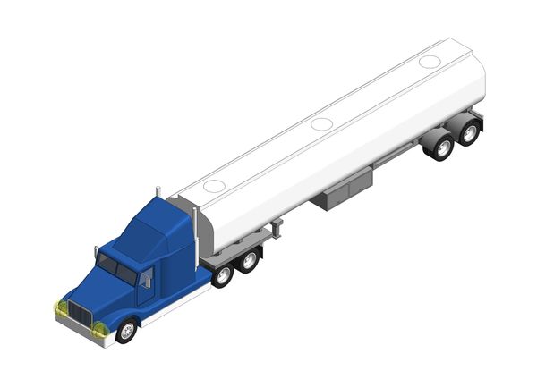 Revit Family - Container Carrier Truck Oil Tanker 3D with Dimension ...