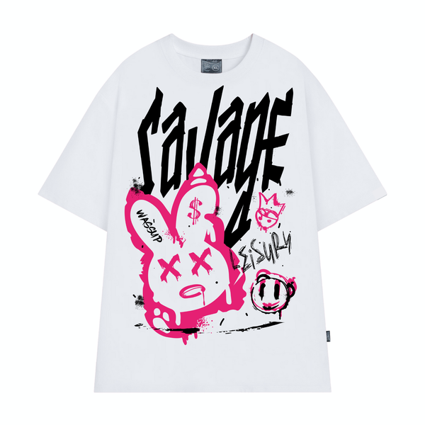 SAVAGE RABBIT T-SHIRT / WHITE – LEISURY