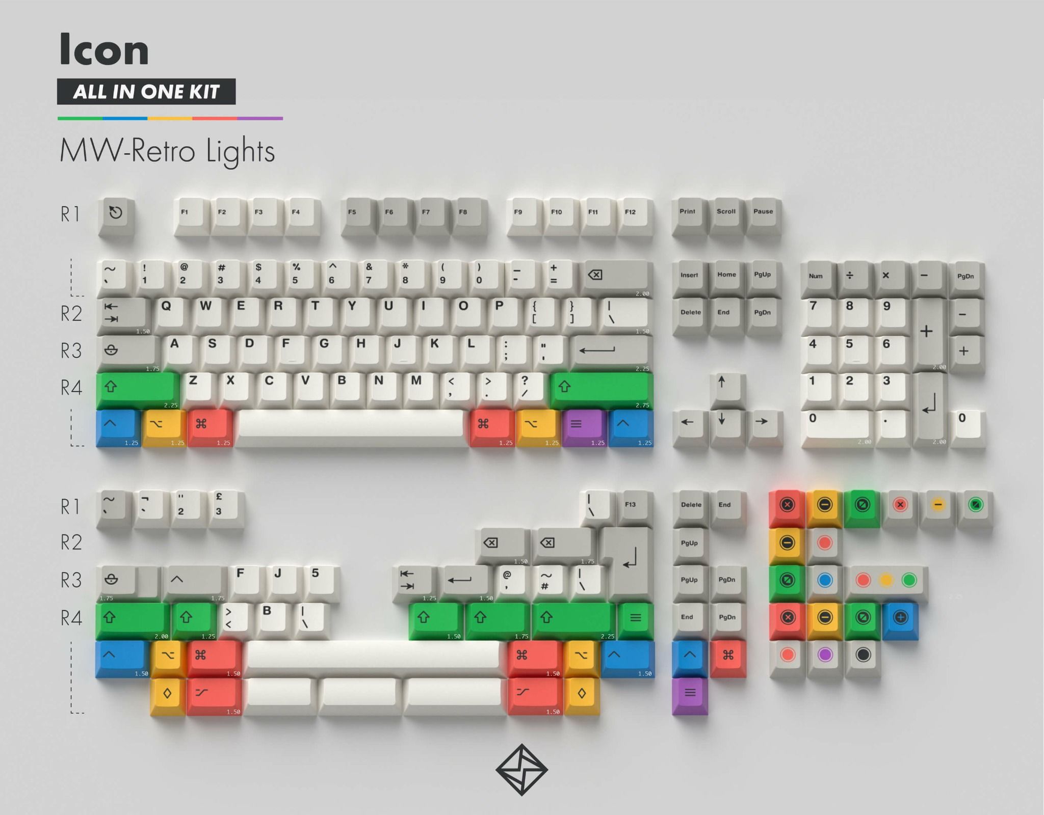 MW Retro Lights Keycap Set – The Keebs Store