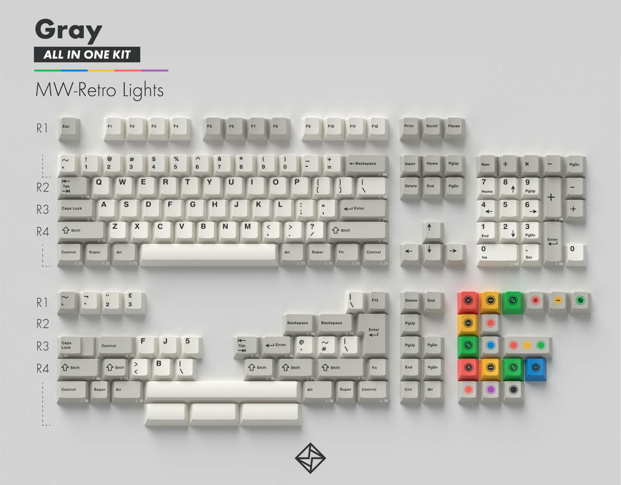 MW Retro Lights Keycap Set – The Keebs Store