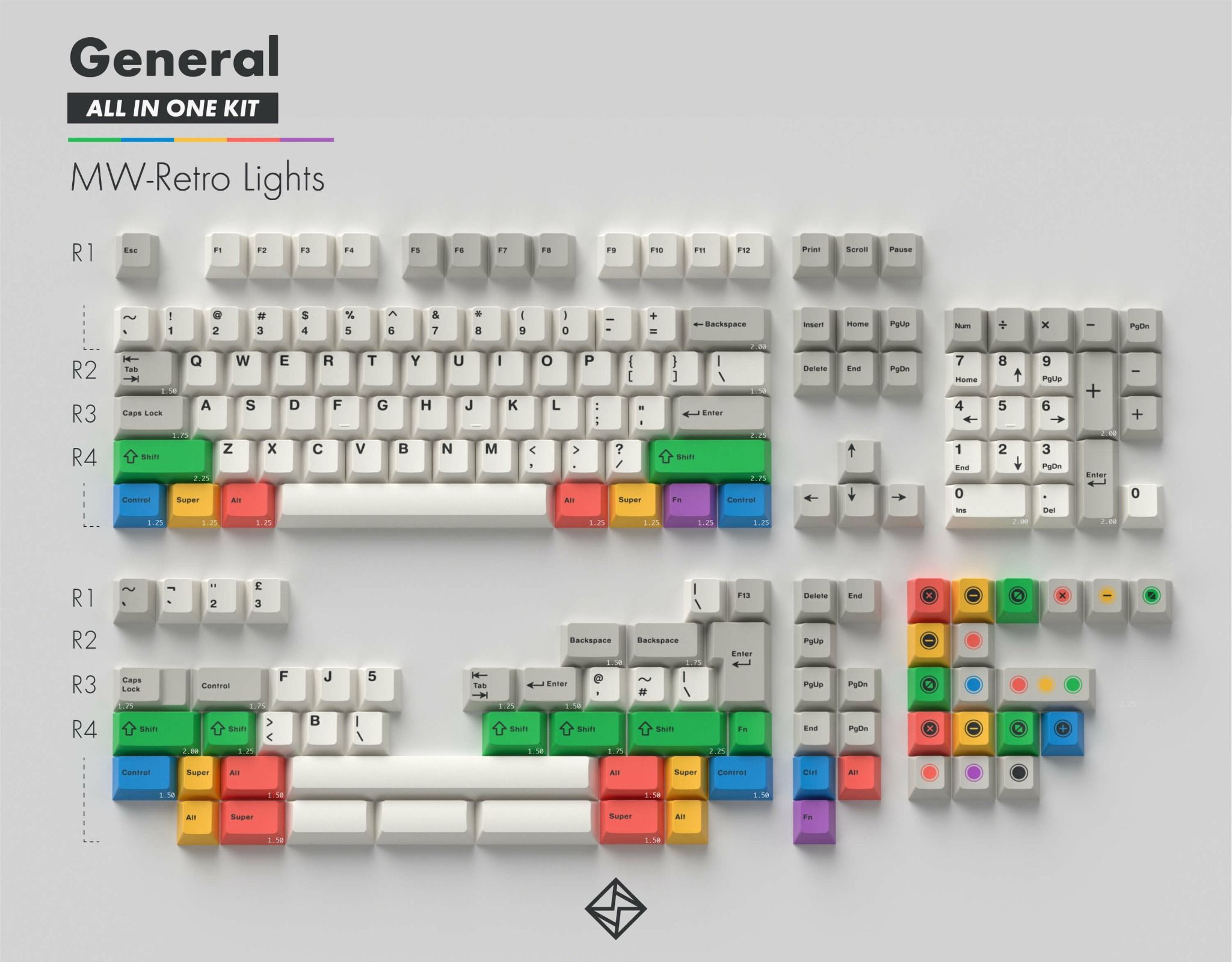 MW Retro Lights Keycap Set – The Keebs Store