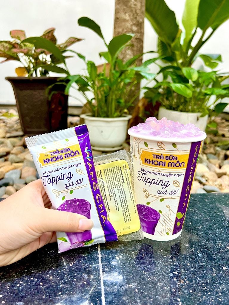 Trà Sữa Tự Pha, Tiện Lợi Wangcha Vị Khoai Môn Dạng Ly 100gr Lê Trình