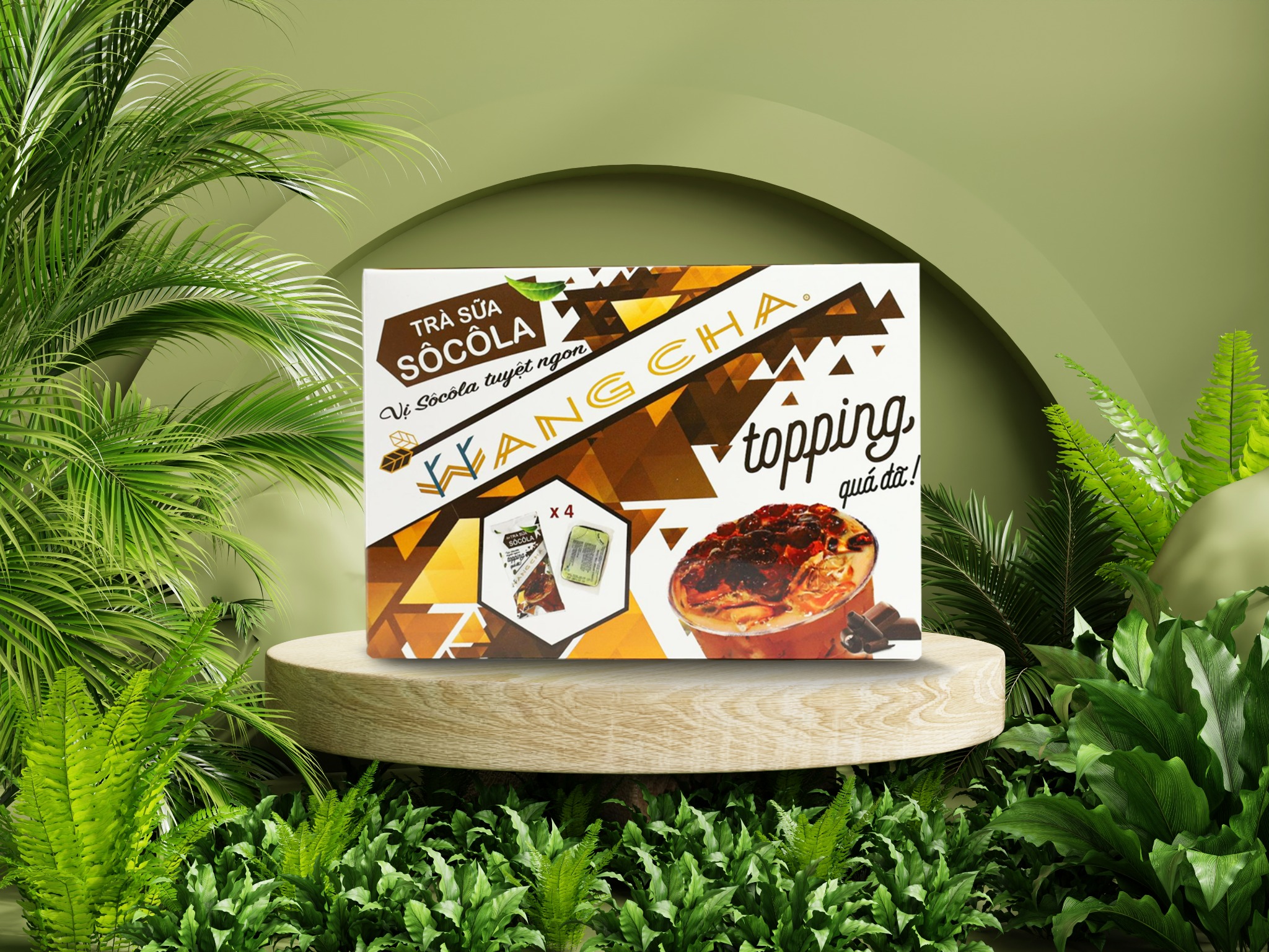 Trà Sữa Tự Pha, Trà Sữa Tiện Lợi WangCha Vị Socola Hộp 400gr Lê Trình