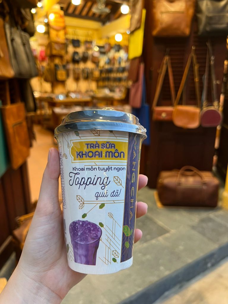 Trà Sữa Tự Pha, Tiện Lợi Wangcha Vị Khoai Môn Dạng Ly 100gr Lê Trình