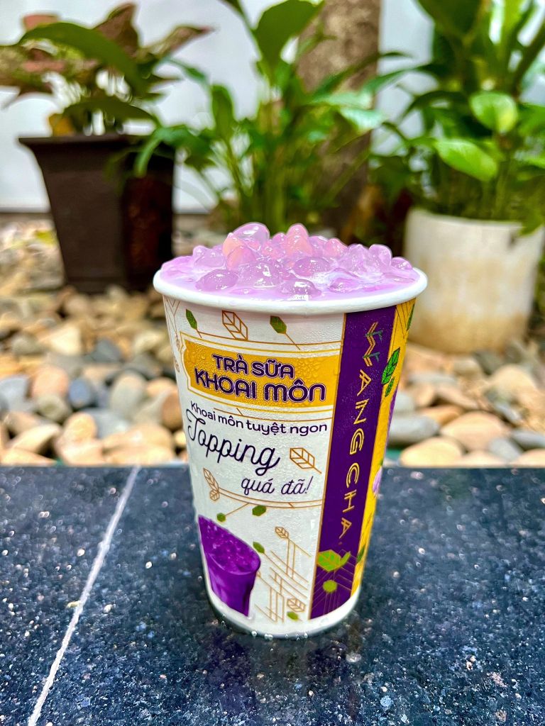 Trà Sữa Tự Pha, Tiện Lợi Wangcha Vị Khoai Môn Dạng Ly 100gr Lê Trình