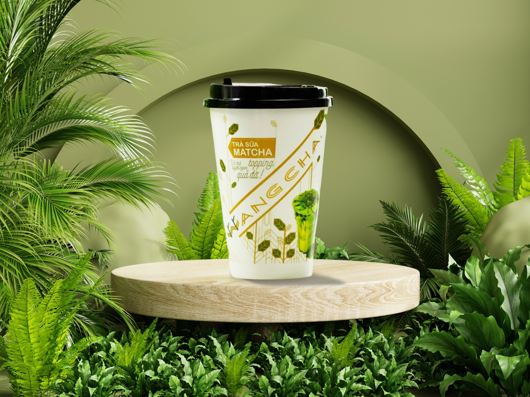 Trà Sữa Tự Pha, Tiện Lợi Wangcha Vị Matcha Ly 100gr Lê Trình
