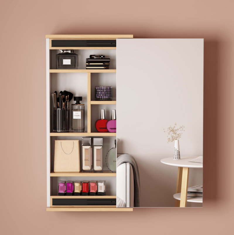 Kệ Để Đồ Treo Tường Kèm Gương Hiện Đại GAPI - GP290