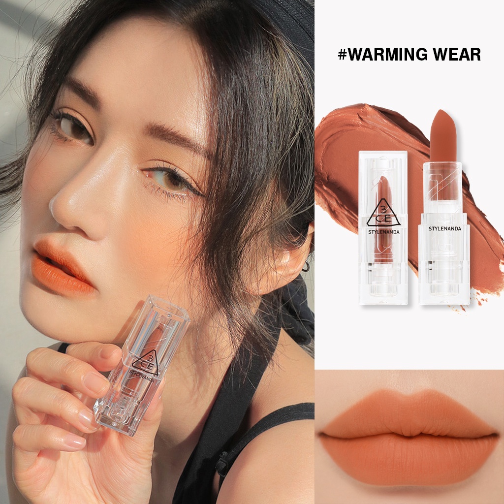 Son thỏi 3CE Soft Matte Lipstick vỏ trong suốt 3.5gSon thỏi 3CE Soft ...