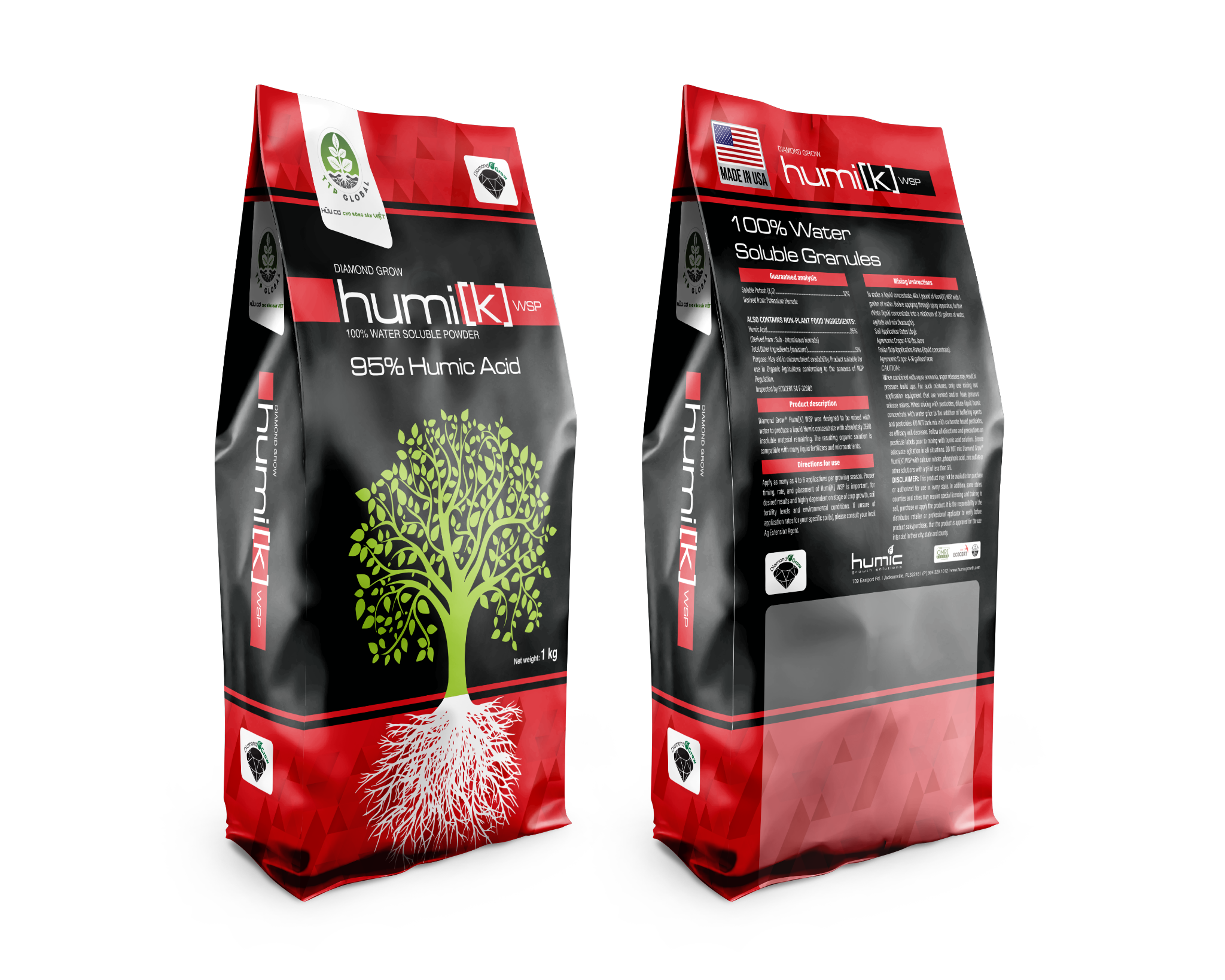 Phân bón Diamond Grow®Humi[K] WSP (Dạng bột) – Túi 1kg – KIM NGÂN GIAO