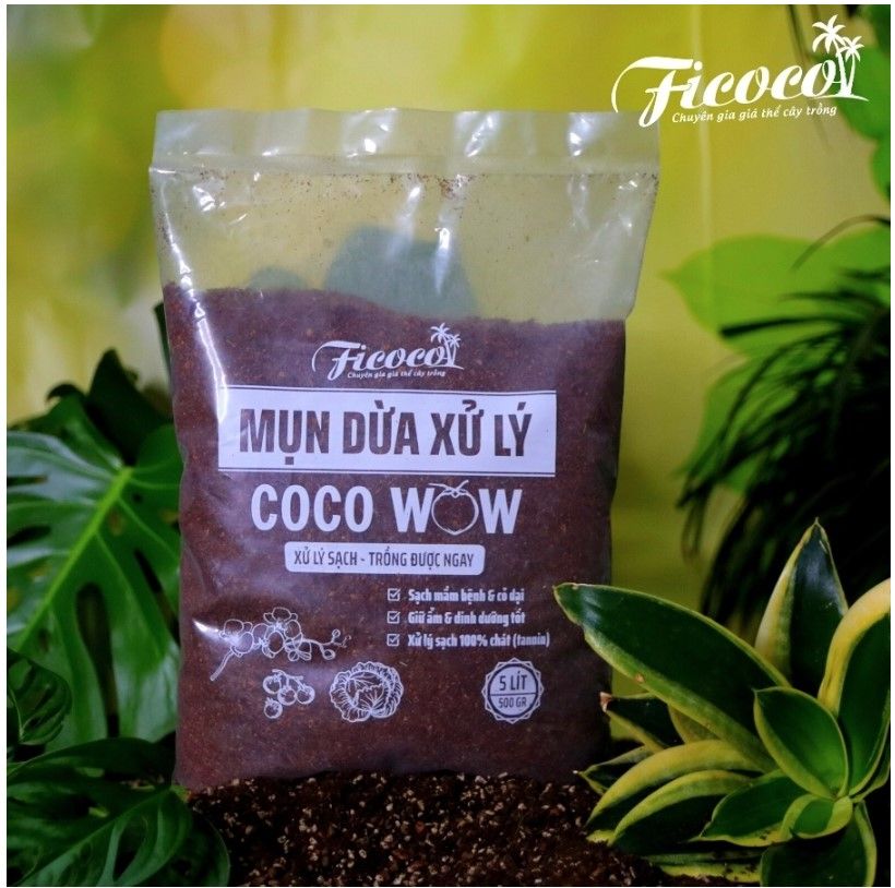 GIÁ THỂ XƠ DỪA XỬ LÝ COCO WOW - GÓI 5L (1KG) – KIM NGÂN GIAO