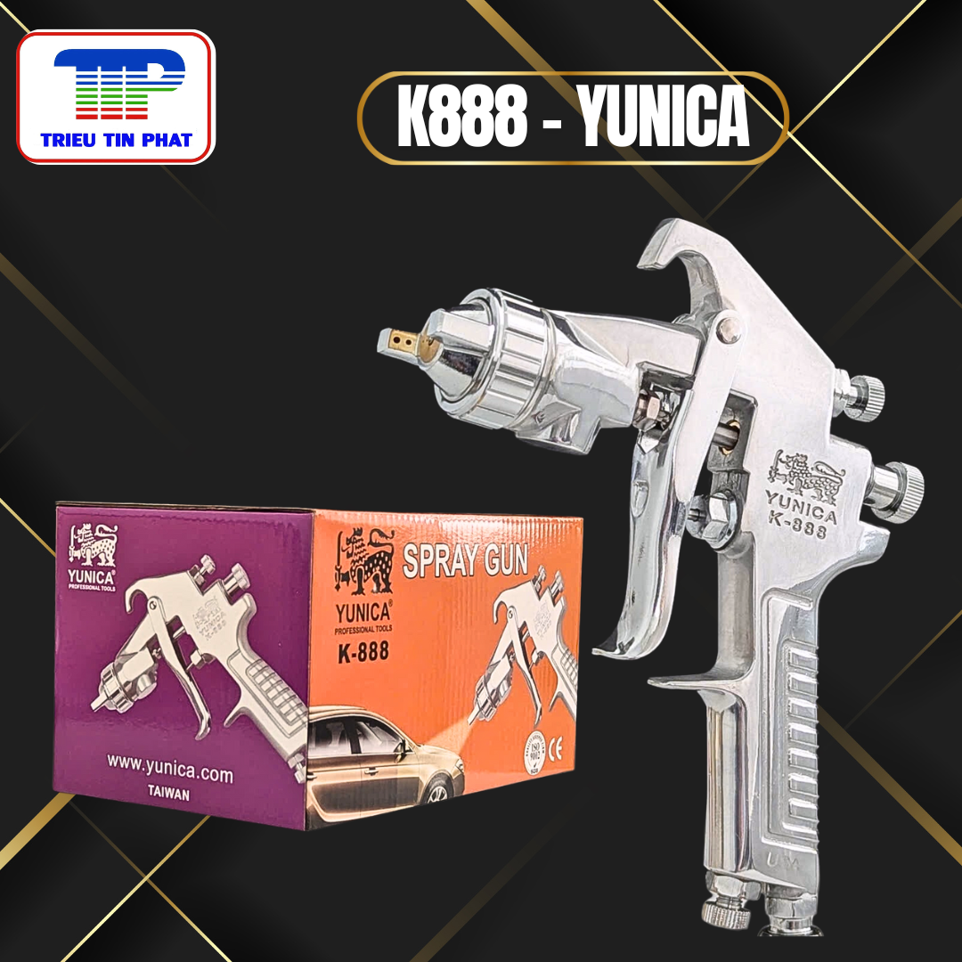 Súng phun sơn khí nén K888 YUNICA, béc phun 1.5mm, cốc phun 400cc ...