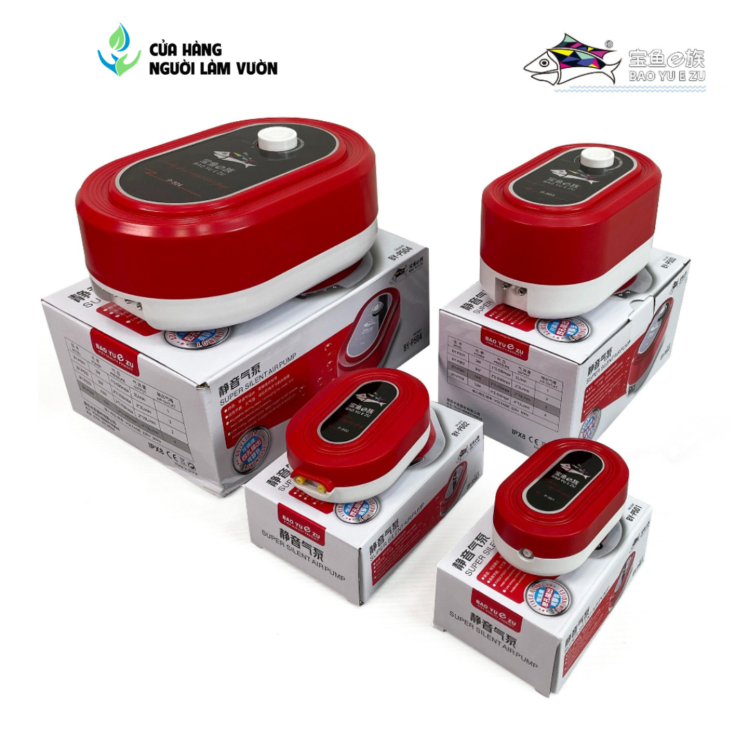 MÁY SỤC KHÍ OXY BỂ CÁ BAOYU BY-P501-502-503-504, SỦI OXY 3W,6W,10W,12W – NGƯỜI LÀM VƯỜN