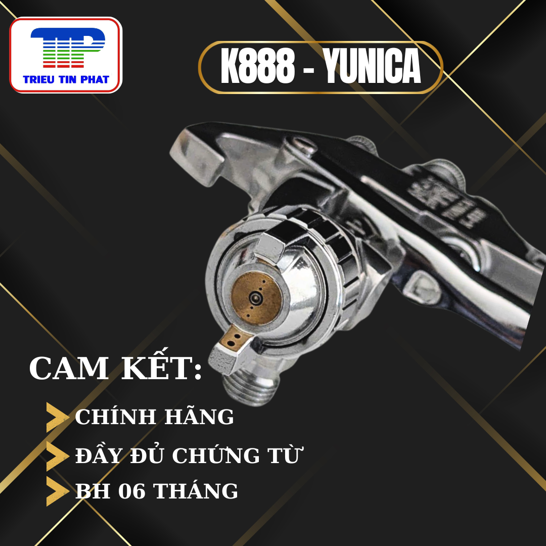 Súng phun sơn khí nén K888 YUNICA, béc phun 1.5mm, cốc phun 400cc ...