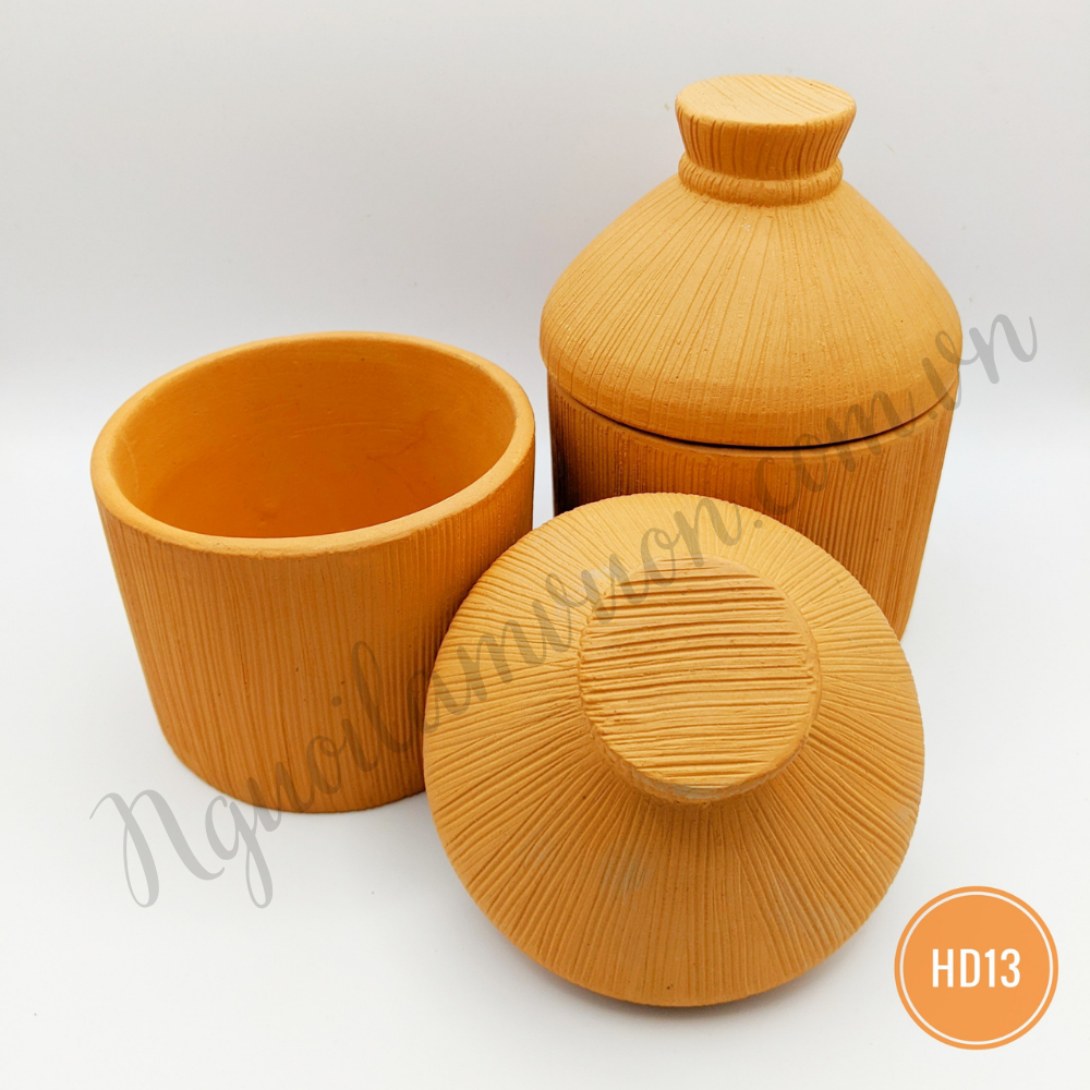 HŨ ĐẤT NUNG TRANG TRÍ KẾT HỢP ĐỰNG ĐỒ CÓ NẮP XINH XẮN – NGƯỜI LÀM VƯỜN