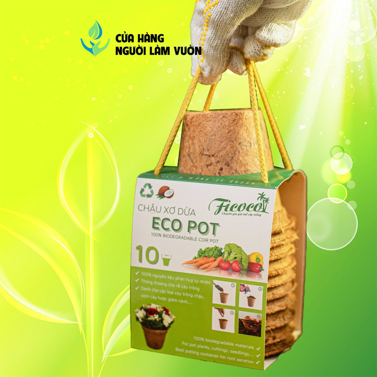 Chậu trồng cây xơ dừa ép thân thiện với môi trường - độ bền 3 năm ...