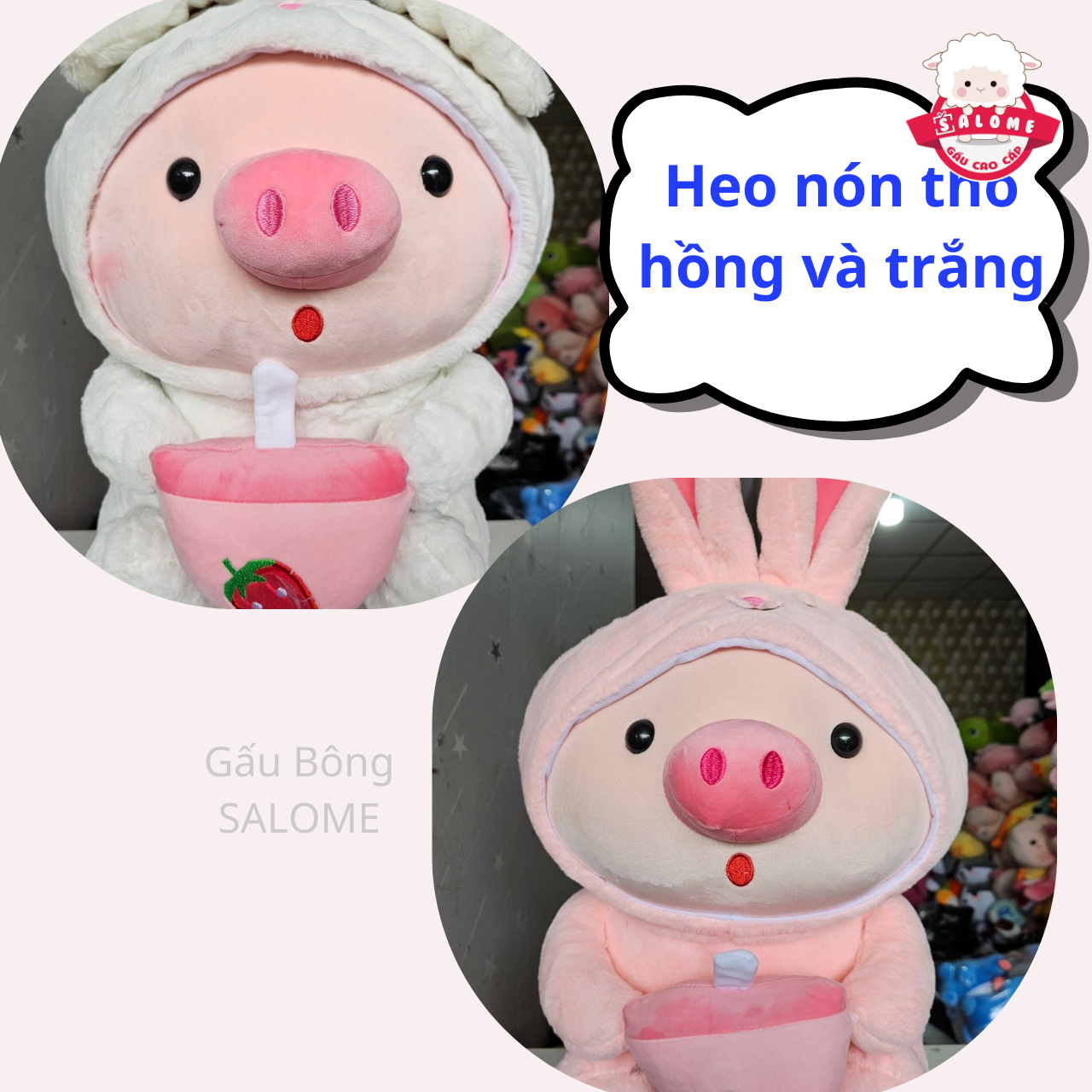 Gấu Bông Heo Cosplay Ôm Bình Sữa SALOME, Thú Nhồi Bông Cao Cấp – Xưởng ...