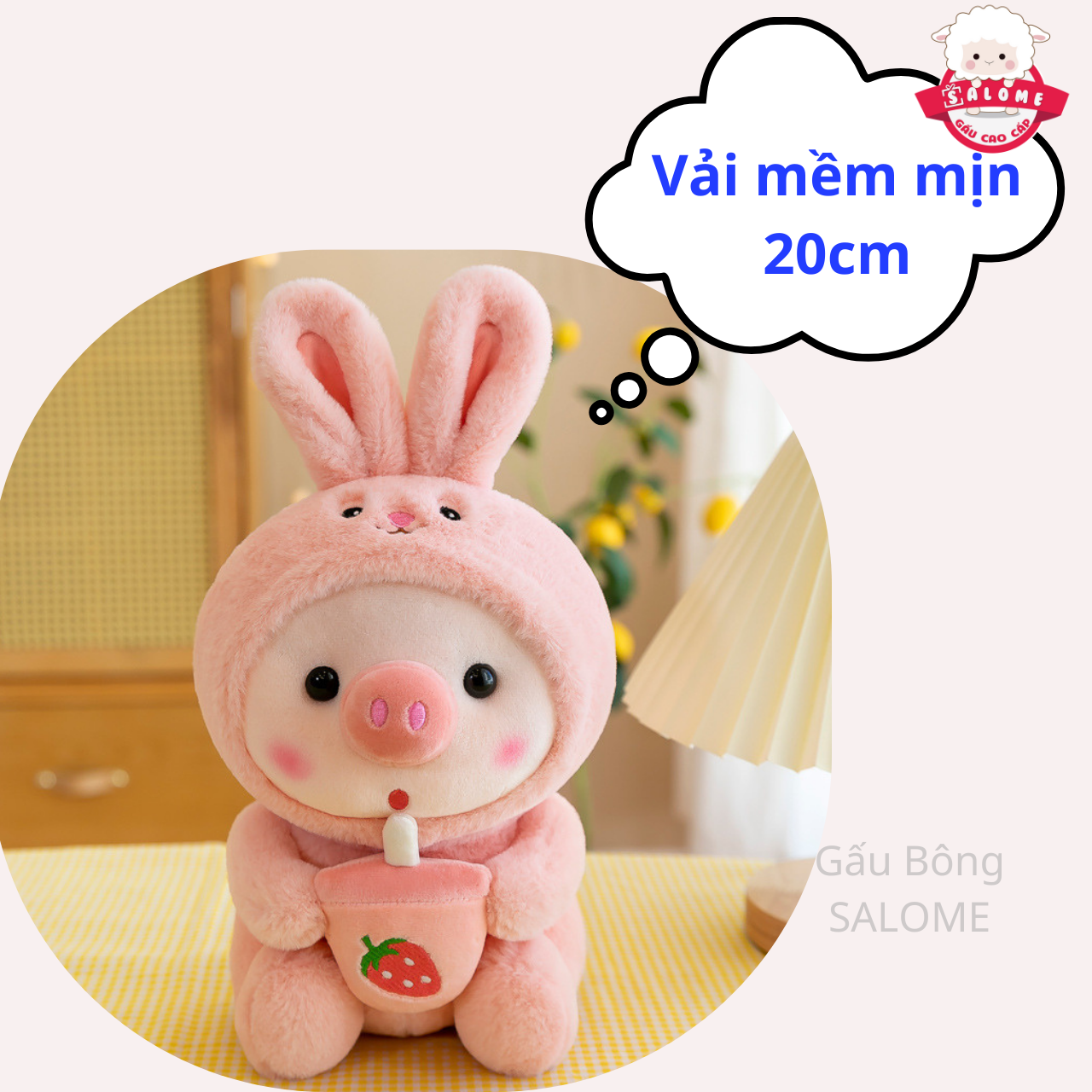 Gấu Bông Heo Cosplay Ôm Bình Sữa SALOME, Đồ Chơi Bông Cho Bé Cao Cấp ...