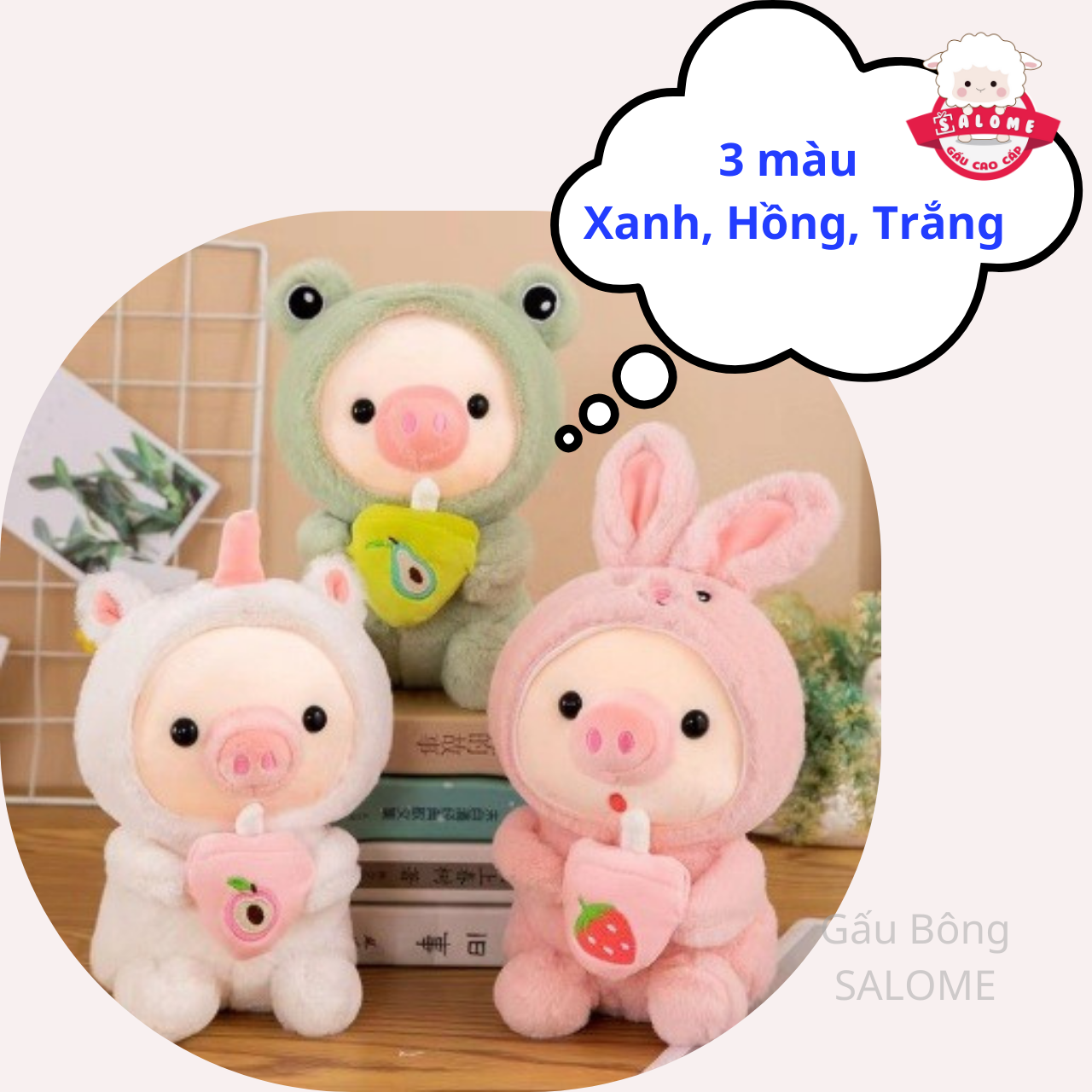 Gấu Bông Heo Cosplay Ôm Bình Sữa SALOME, Đồ Chơi Bông Cho Bé Cao Cấp ...