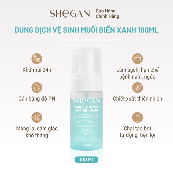 DUNG DỊCH VỆ SINH MUỐI BIỂN XANH SHEGANBLUE SEA SALT INTIMATE CLEA