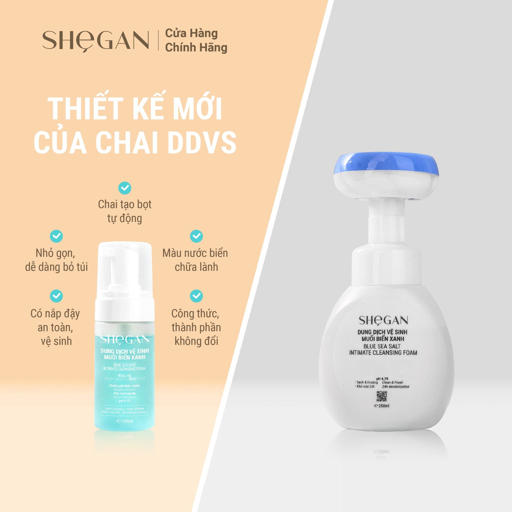 DUNG DỊCH VỆ SINH MUỐI BIỂN XANH SHEGANBLUE SEA SALT INTIMATE CLEA