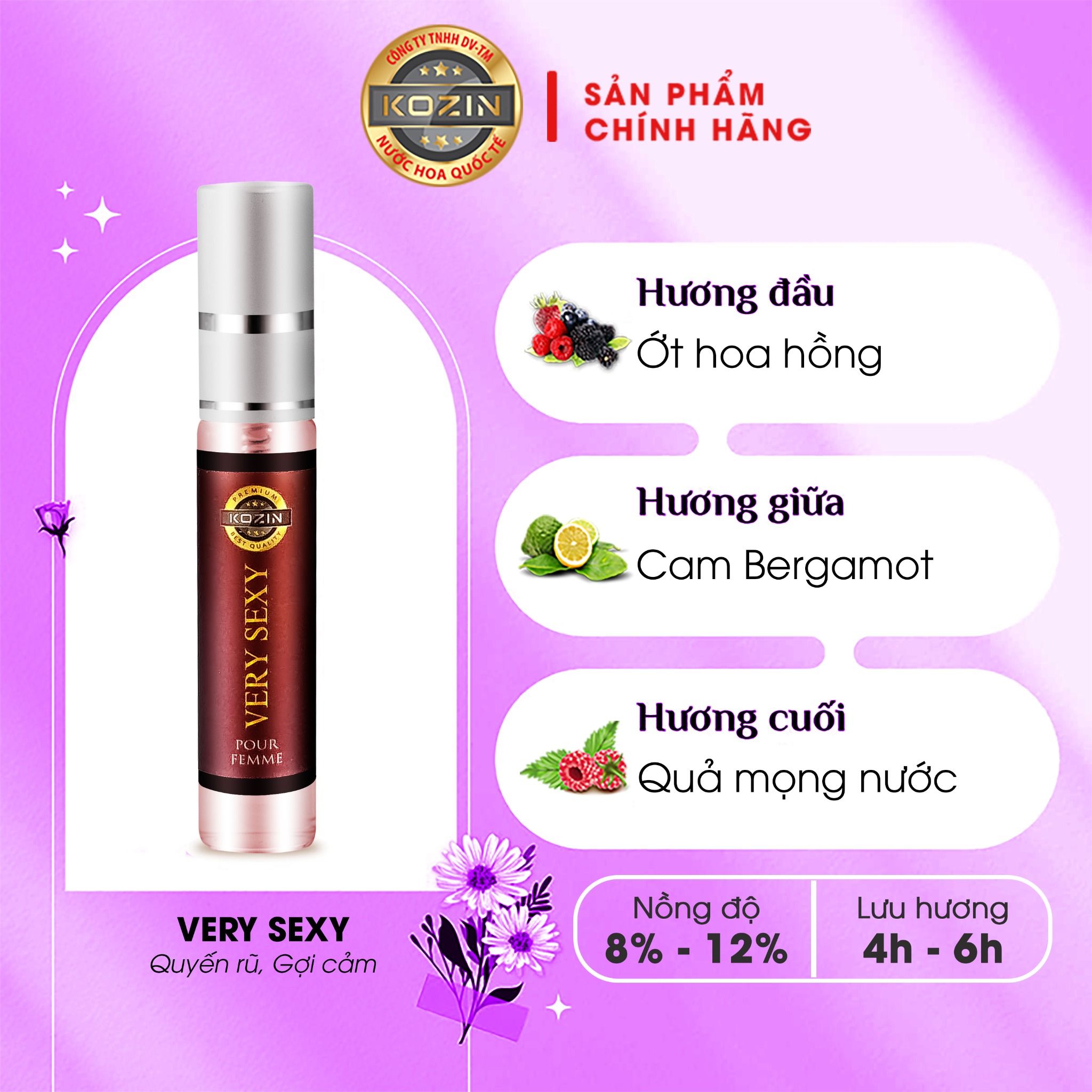 Nước hoa nữ life style KOZIN VERY SEXY 12ml - KOZIN VIETNAM