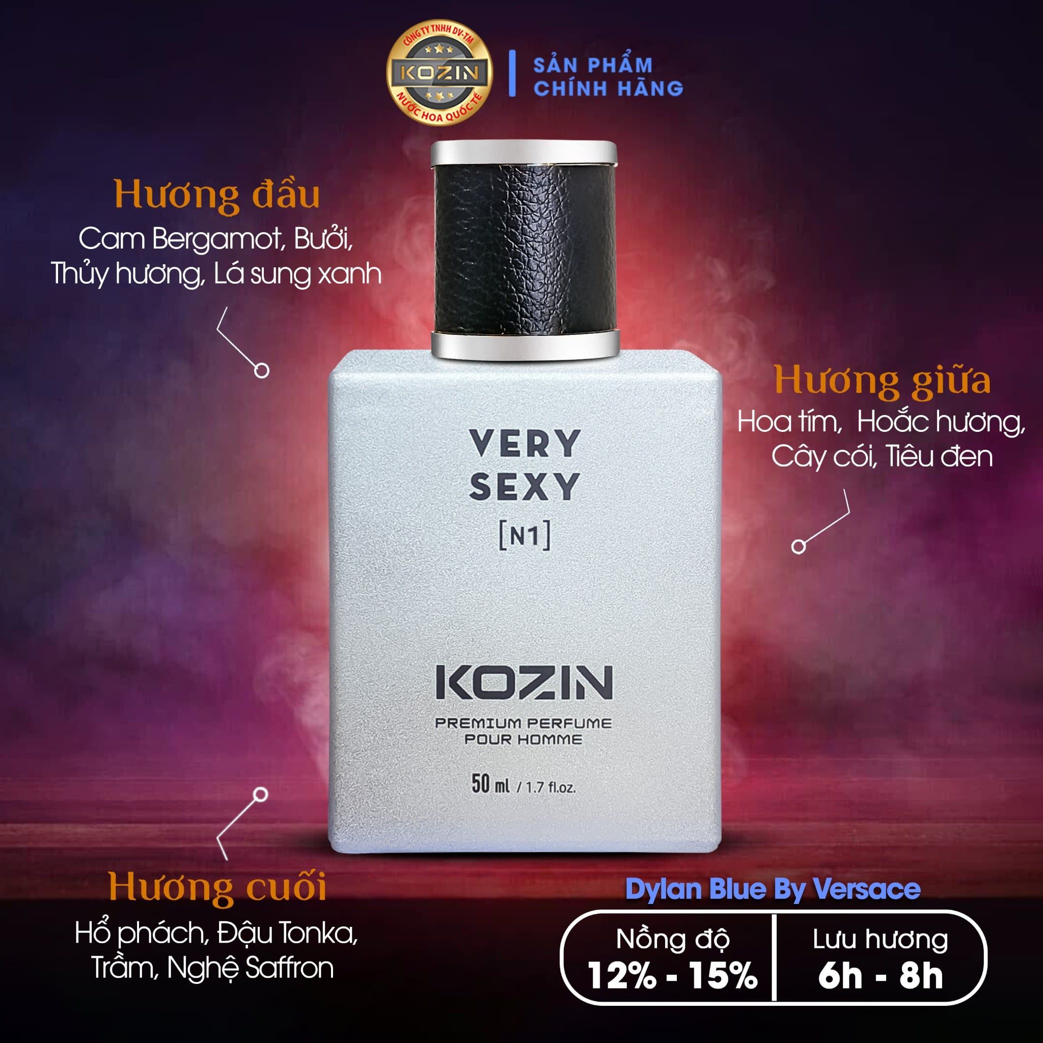 Nước hoa nữ cao cấp KOZIN VERY SEXY N1 50ml hương Dylan Blue by Versac - KOZIN VIETNAM