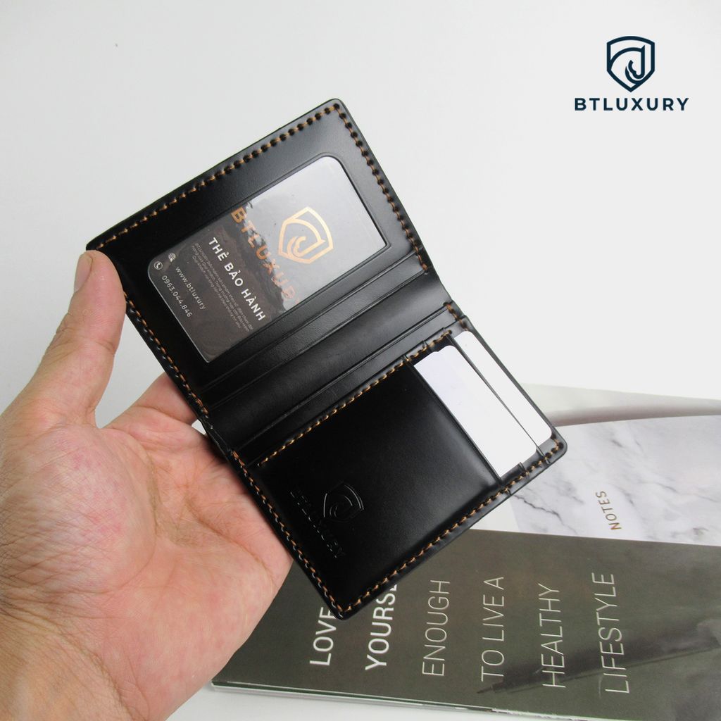 Ví nam Mini Alex, kích thước nhỏ gọn, da Box ý cao cấp - BTLUXURY