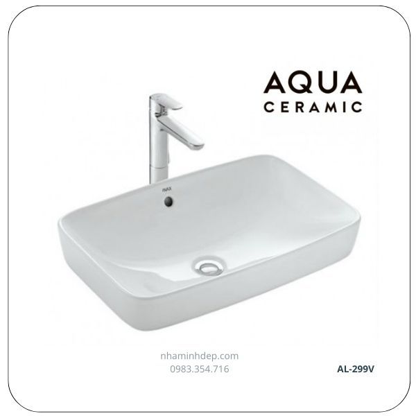 Chậu Rửa Lavabo đặt bàn Inax AL-299V cao cấp men AQUA – nhaminhdep