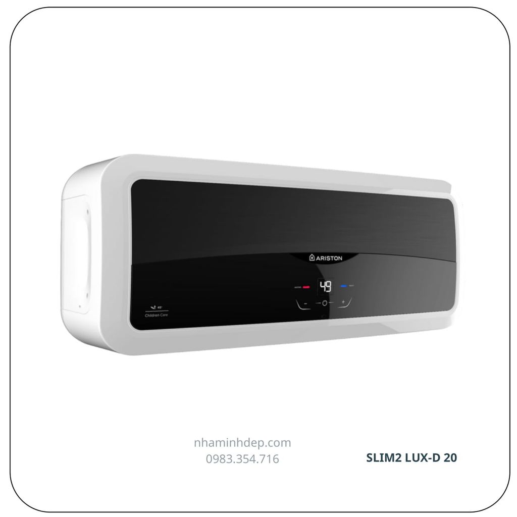 Bình nóng lạnh Ariston ngang 20 lít đẳng cấp Slim2 Lux-D 20 – nhaminhdep