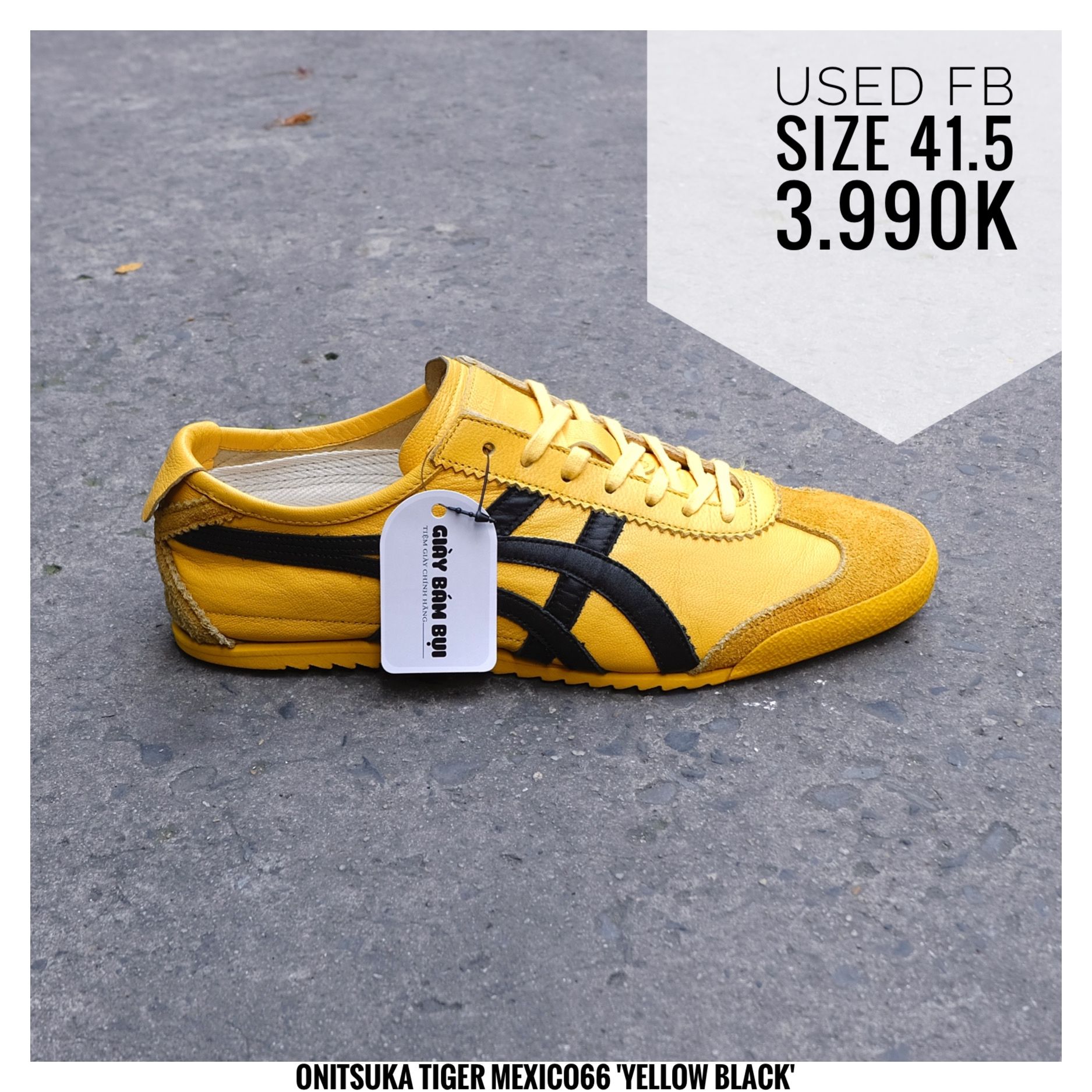G2H Onitsuka Tiger Mexico 66 'Yellow Black' - Giày bám bụi
