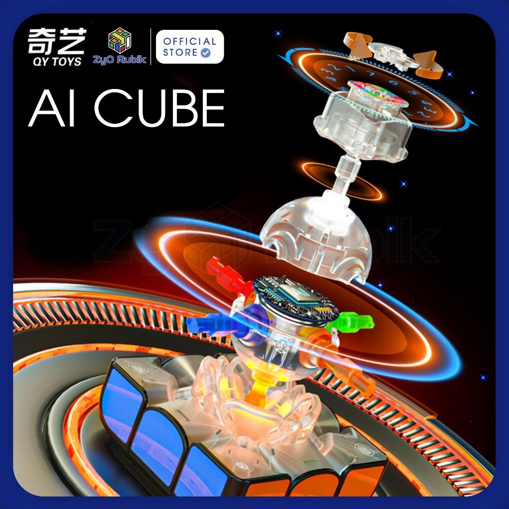 Rubik 3x3 AI Qiyi Smart Sticker/ Stickerless 2024- Rubik Thông Minh Kế – ZyO Rubik