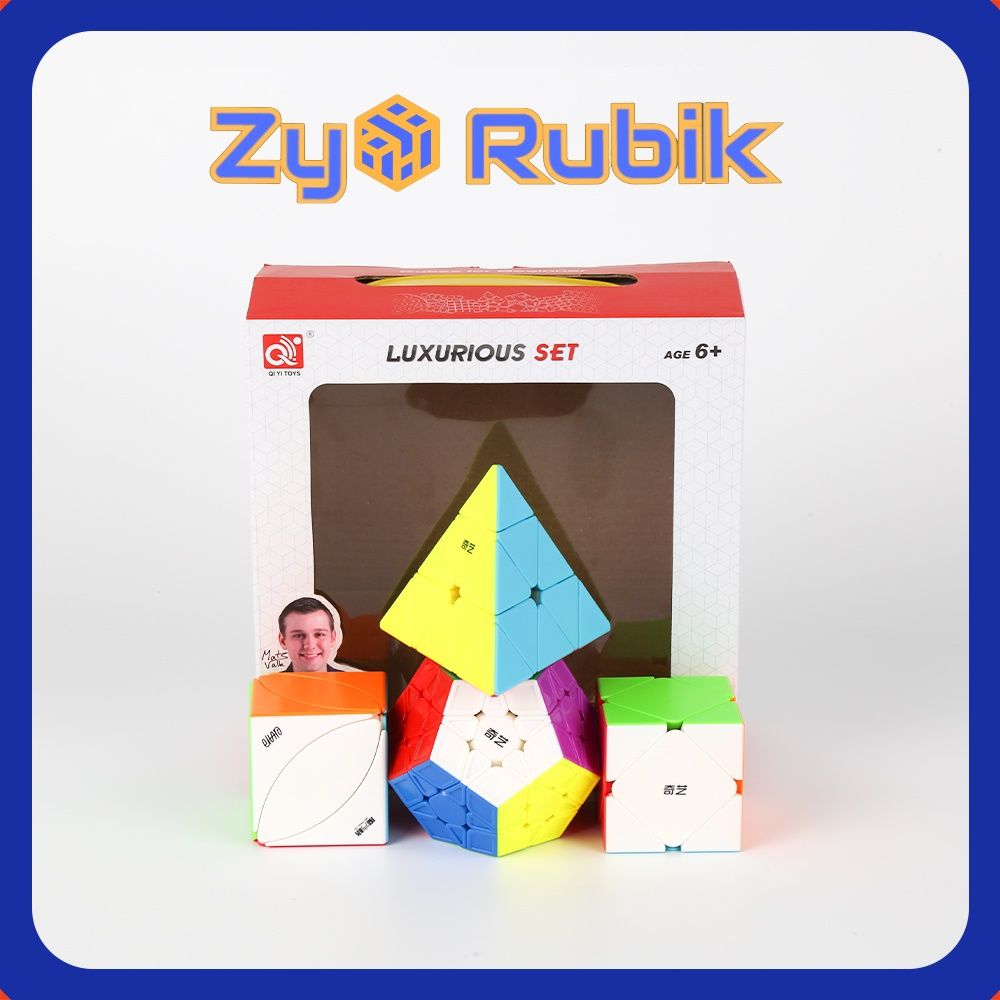 Combo 4 Rubik (Qiming -Pyraminx,Qicheng -Skewb,Qiheng S-Megaminx,Ivy c ...