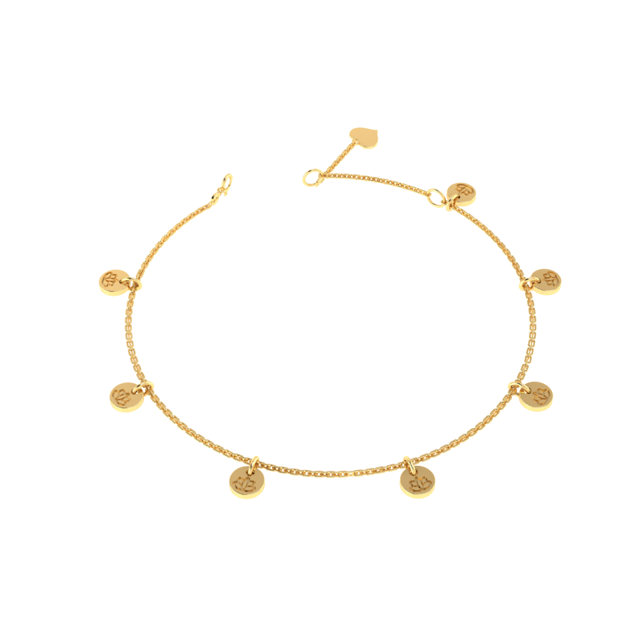 Vòng tay bảy bước hoa sen vàng - Vòng Bảo Liên (TRSV VONG 085)