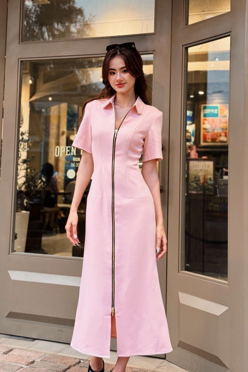 Đầm midi xòe hồng nhạt Lê House PINKY WILSON