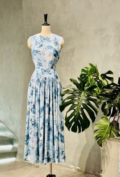 Đầm midi xòe Lê House AQUA GRACE