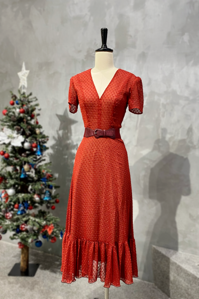 Đầm midi xòe đỏ Lê House RUBY PERRY