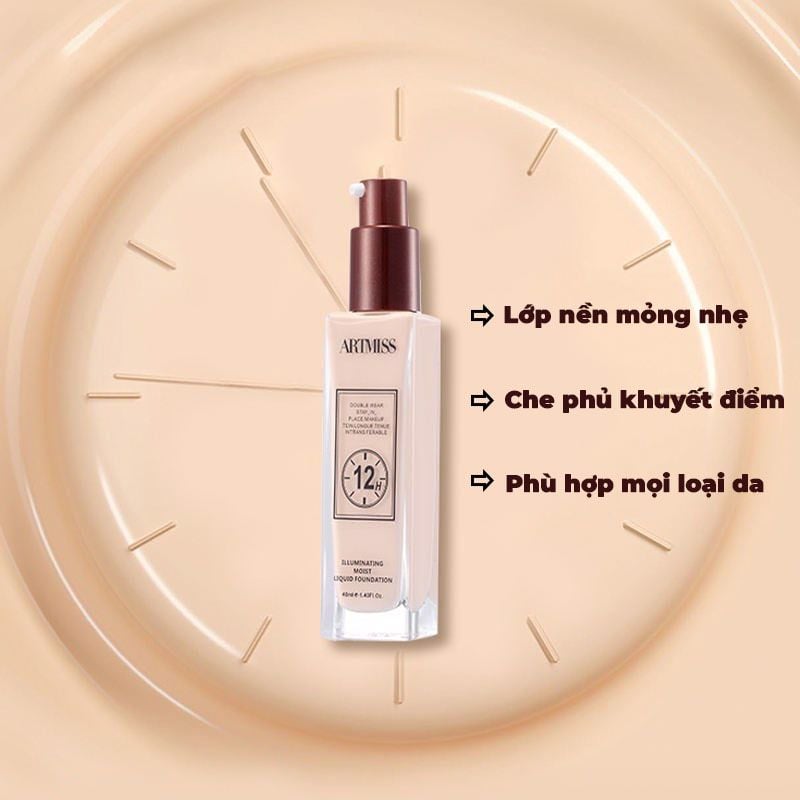 Artmiss Kem nền 12h Illuninating Moist Liquid Foundation 40mlArtmiss ...