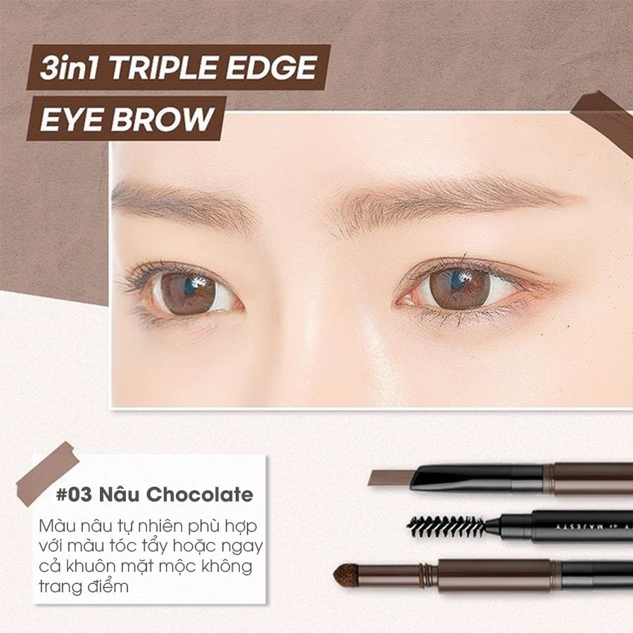 Chì Mày BOM 3 trong 1 Triple Edge EyebrowChì Mày BOM 3 trong 1 Triple ...