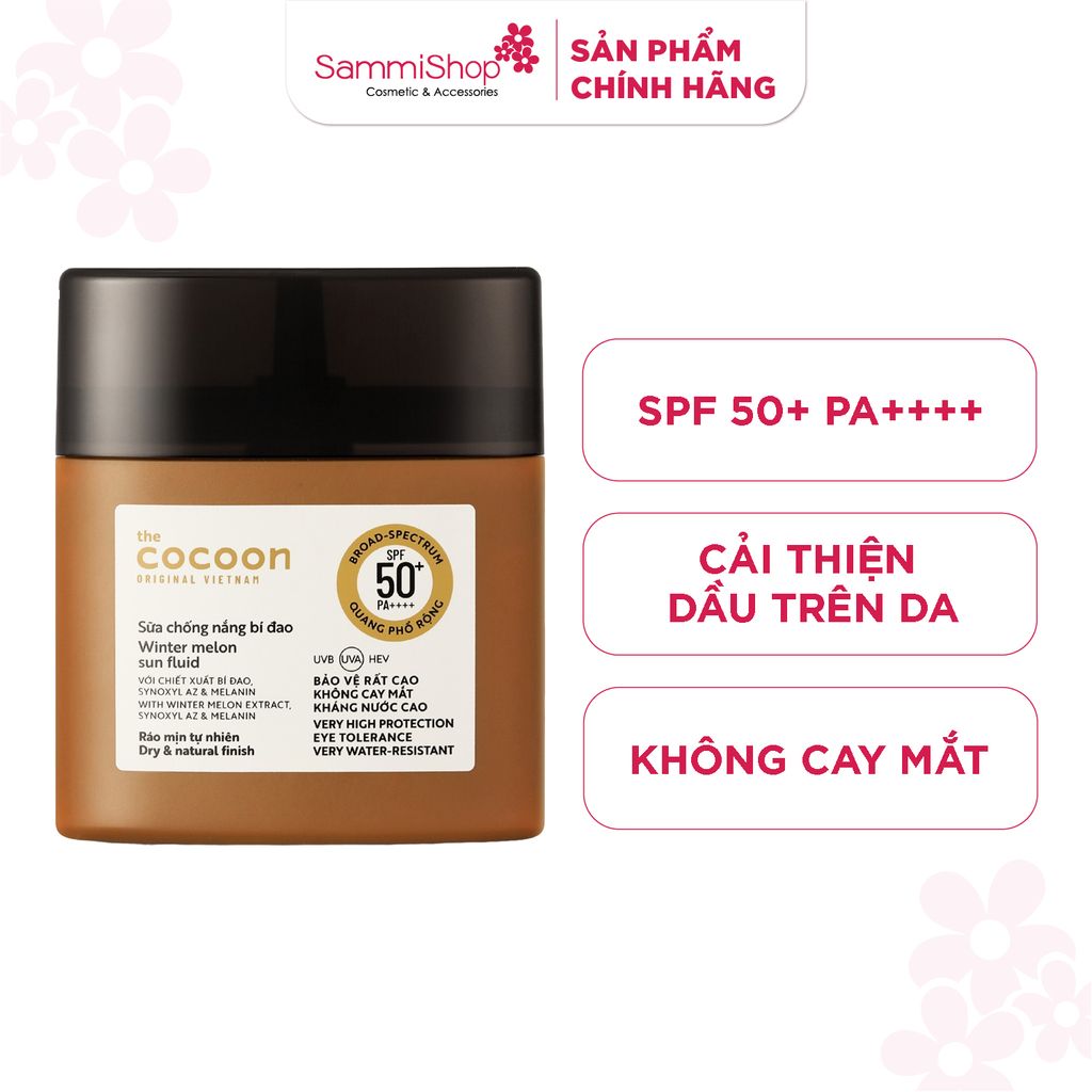 Cocoon Sữa chống nắng bí đao Winter Melon Sun Fluid 50mlCocoon Sữa ...