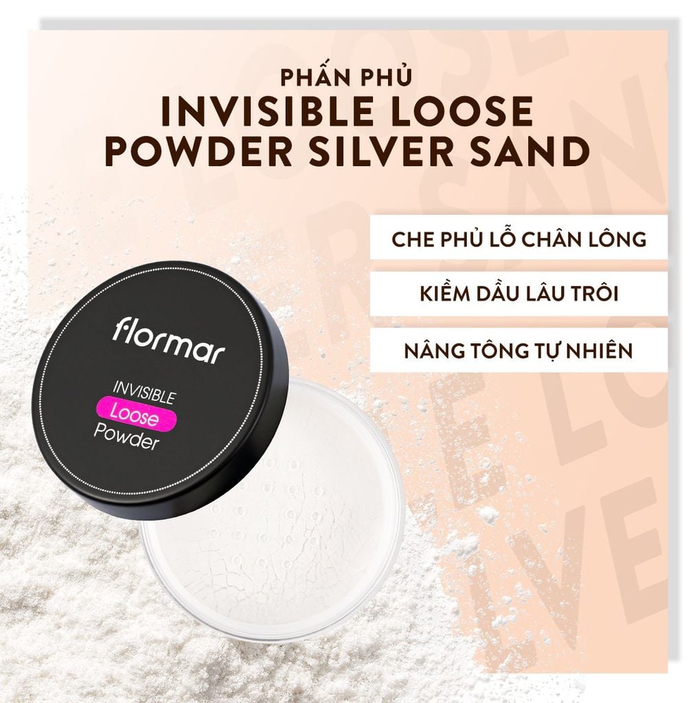 Flormar Phấn phủ Invisible Loose Powder Silver Sand 18gFlormar Phấn phủ Invisible Loose Powder ...